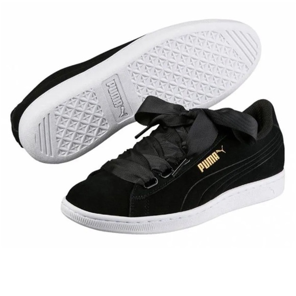 Puma | Shoes | Puma Vikky Ribbon Low Womens Sneakers Casual Shoes Black ...